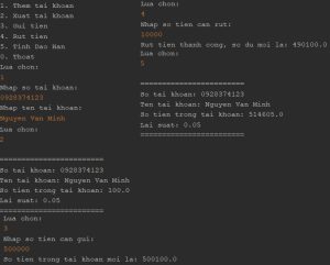Quản lý tài khoản ngân hàng java: đáo hạn, gửi, rút tiền