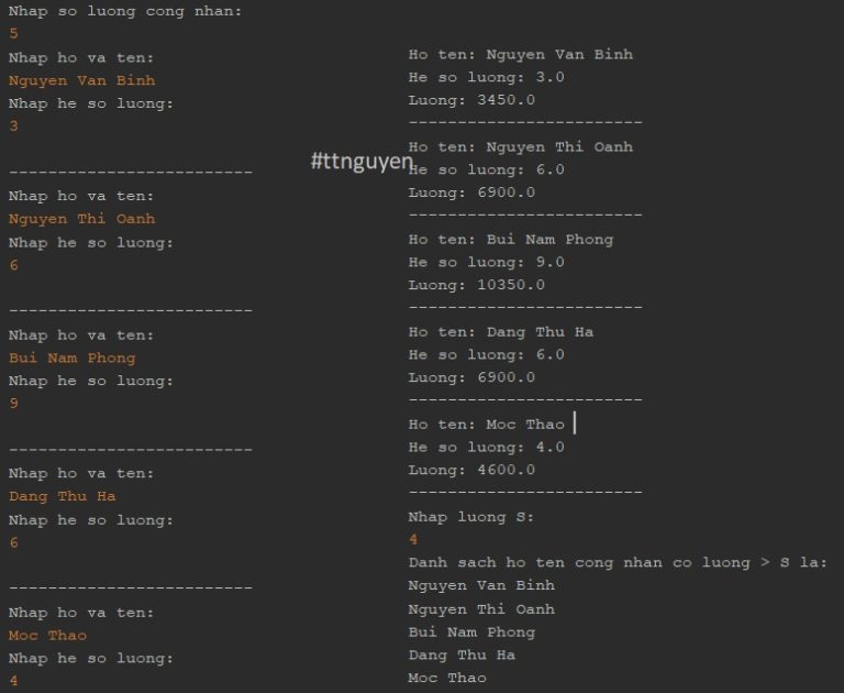 Nhập xuất danh sách java kiểu mảng