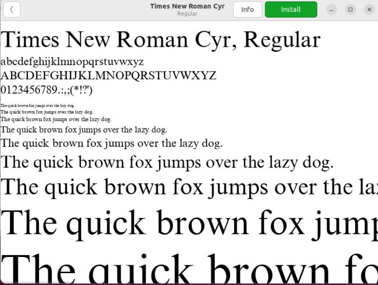 Cài font chữ Times New Roman Cho Ubuntu 22.04